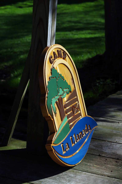Rustic Cedar Carved and Hand Painted Entrance to Camp Sign – The ...