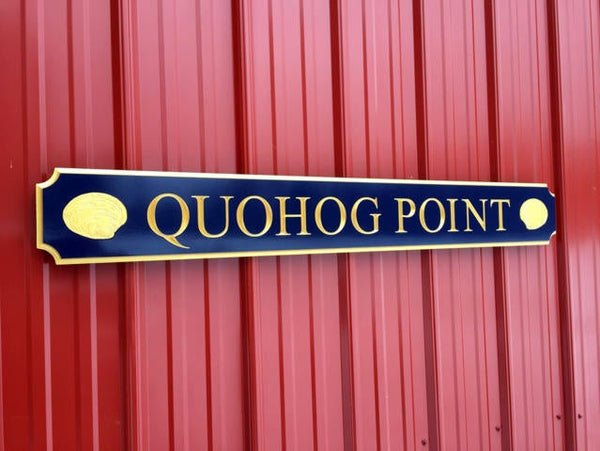 Custom Carved Quarterboard sign with Quahog Shells - Add your name ...