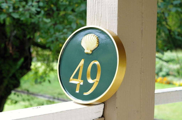 Carved House number with Scallop Sea Shell any color – The Carving Company