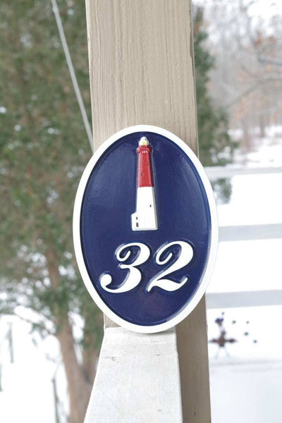 Lighthouse House Number Sign Custom Made – The Carving Company