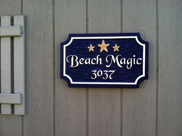 Custom Bar Sign with Beach and Starfish Theme – The Carving Company