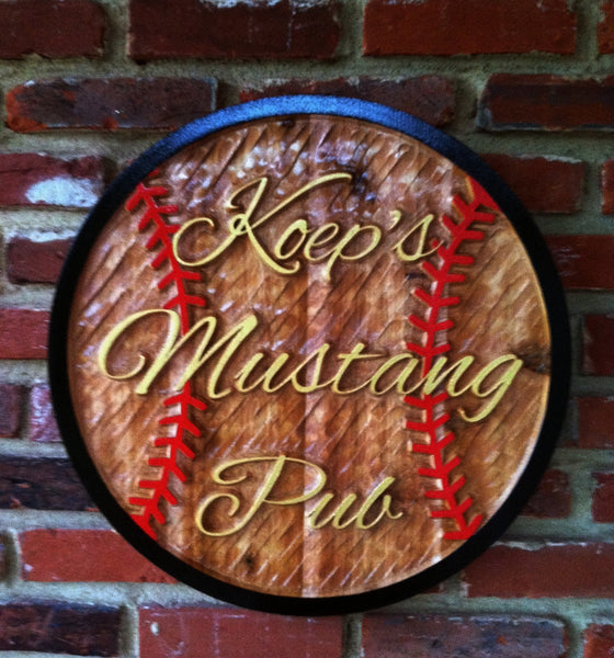 Baseball Bar Hardwood Sign - Sports Bar Sign - Personalized - Custom C ...