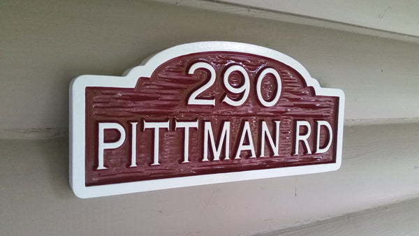 Arched top House number sign with Street Address – The Carving Company