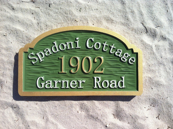 Custom Carved Cottage Home Address with Last Name Entrance Sign (A20 ...