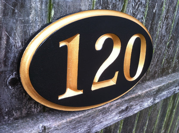 Oval V-Carved House Number Sign – The Carving Company