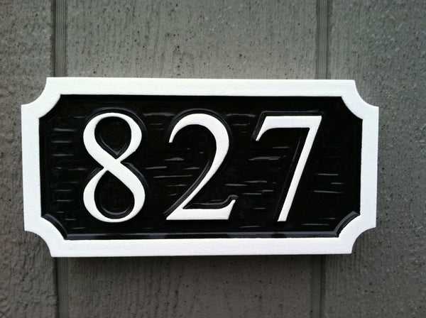Custom House Number Sign - Rectangle up to 4 Numbers – The Carving Company