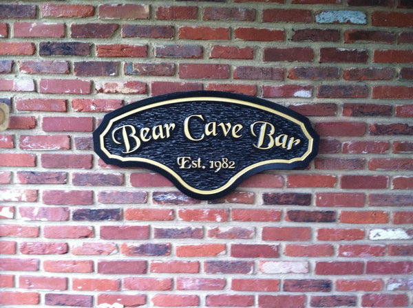 Bar Sign with Established Date - Man Cave (MC5) – The Carving Company