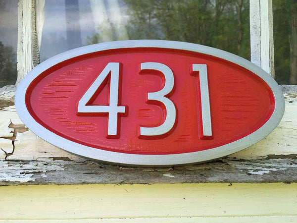 Custom Carved House number Address Sign - Mid Century Modern – The ...